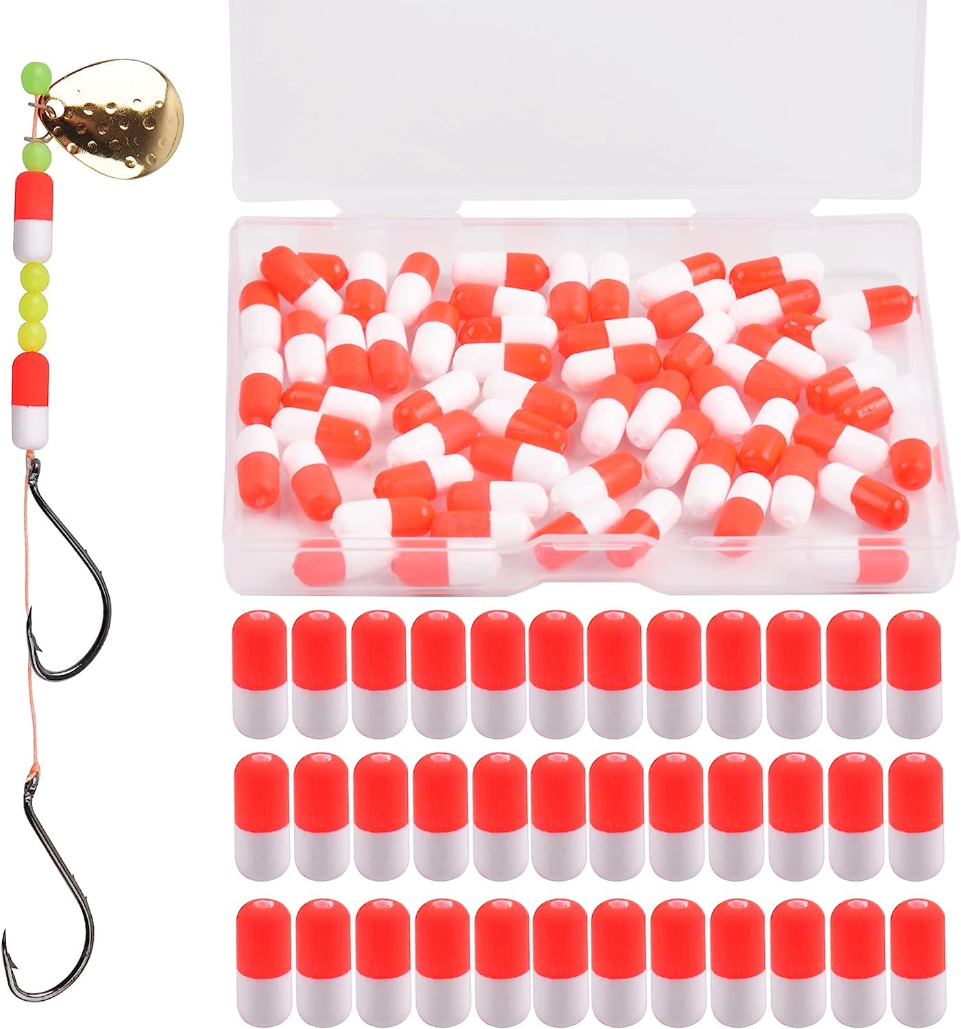 Foam Floats Fishing Rig Floats - 60 Pack Pompano Rig Floats Snell Float ...