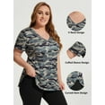 Tiyomi Womens Plus Size Sport Tops 3x V Neck Camo Quick Dry Blouses