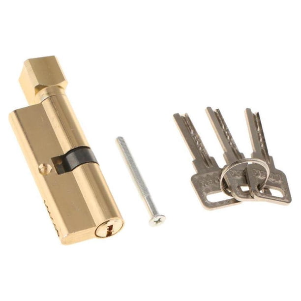 pitrice Copper Keys Cylinder Door Lock Core Security with Three keys ...