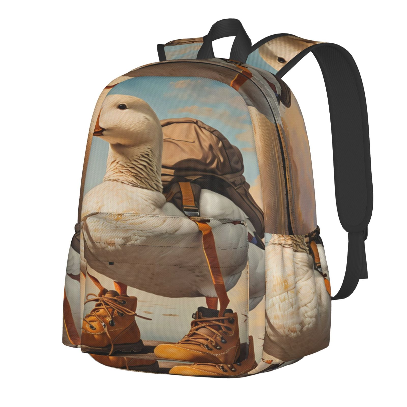 Bingfone Hiking Duck Pattern Large Capacity Student Backpack, Wear ...
