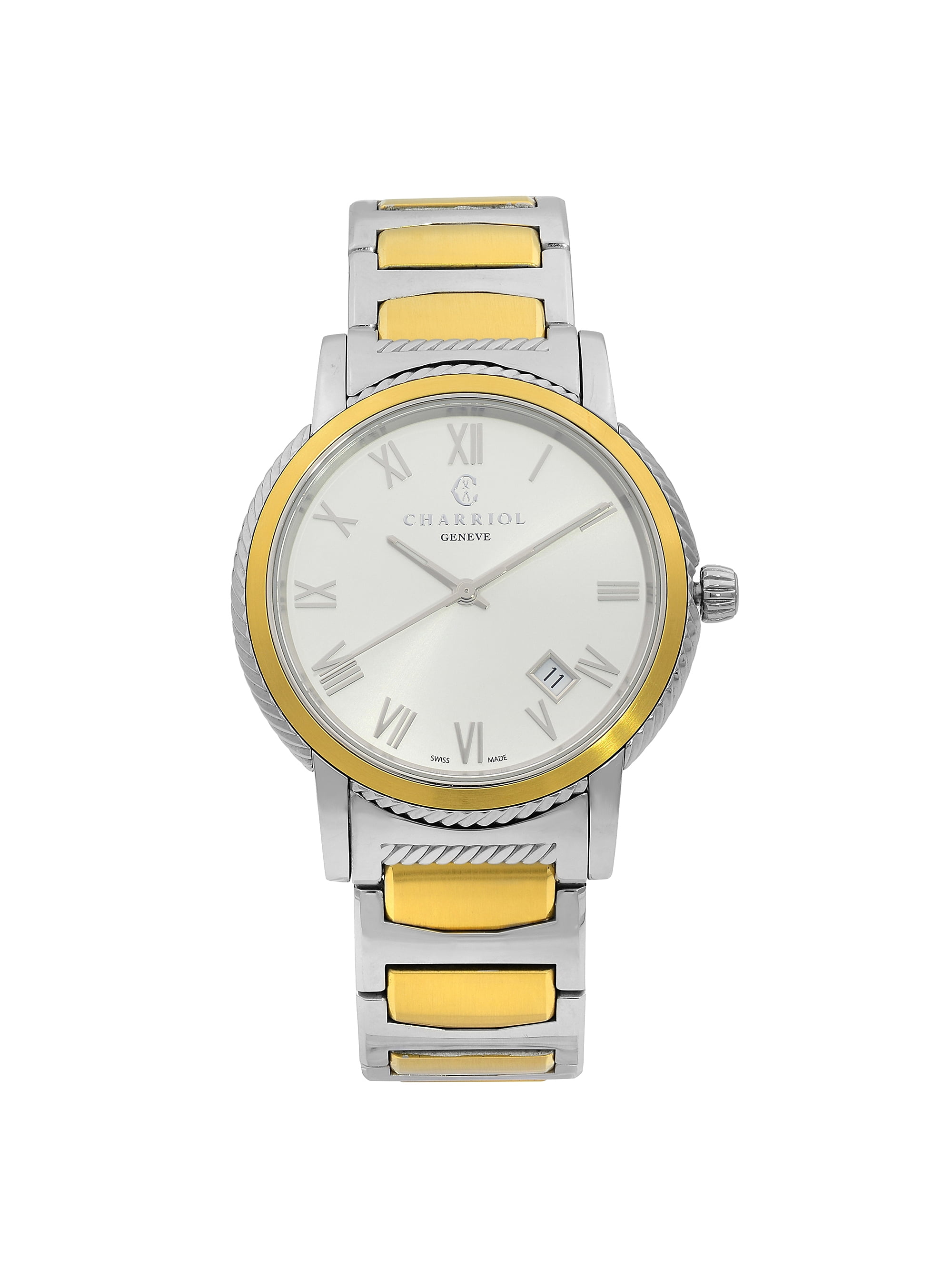 Charriol Parisii Two Tone Steel Silver Dial Quartz Unisex Watch P40SY2 ...