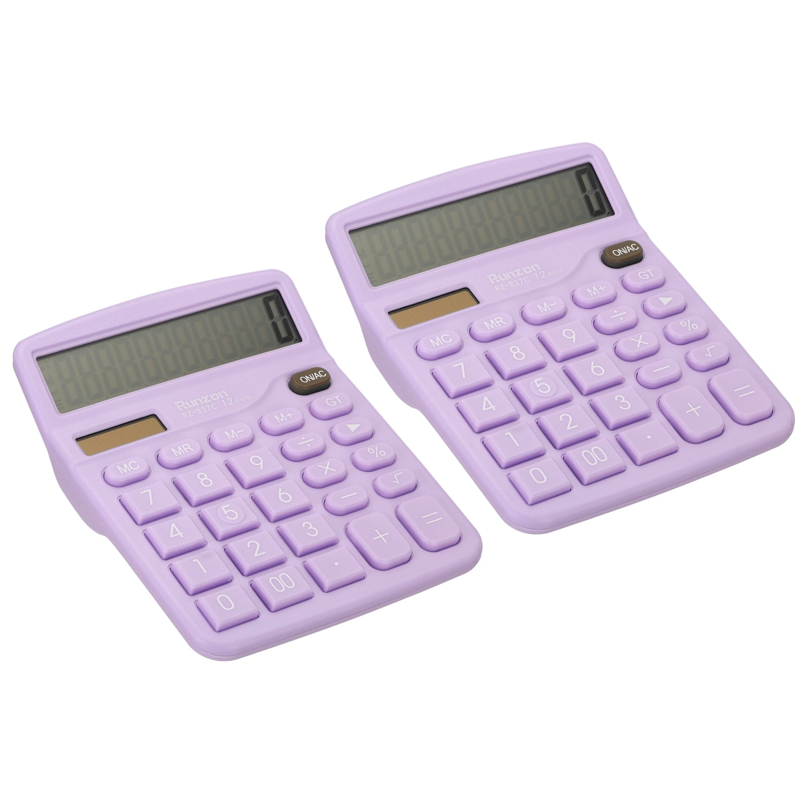 Uxcell Desk Calculator, 2 Pack 12 Digits Large LCD Display Electronic ...