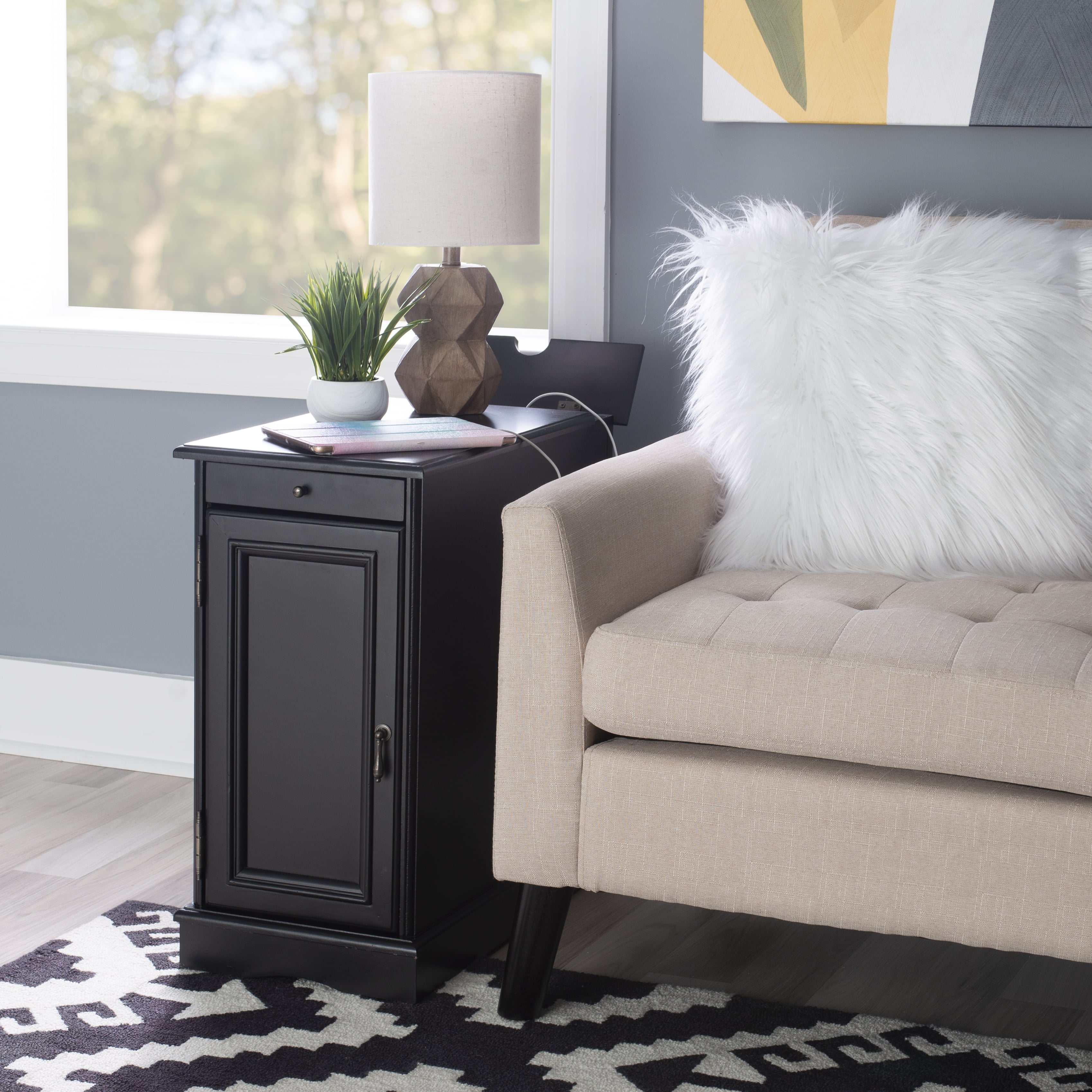Powell Butler Accent Table with USB and Electrical Charging Station ...