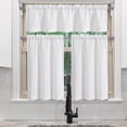 Black Light Filtering Faux Linen Window Valance Curtain, Small Short ...