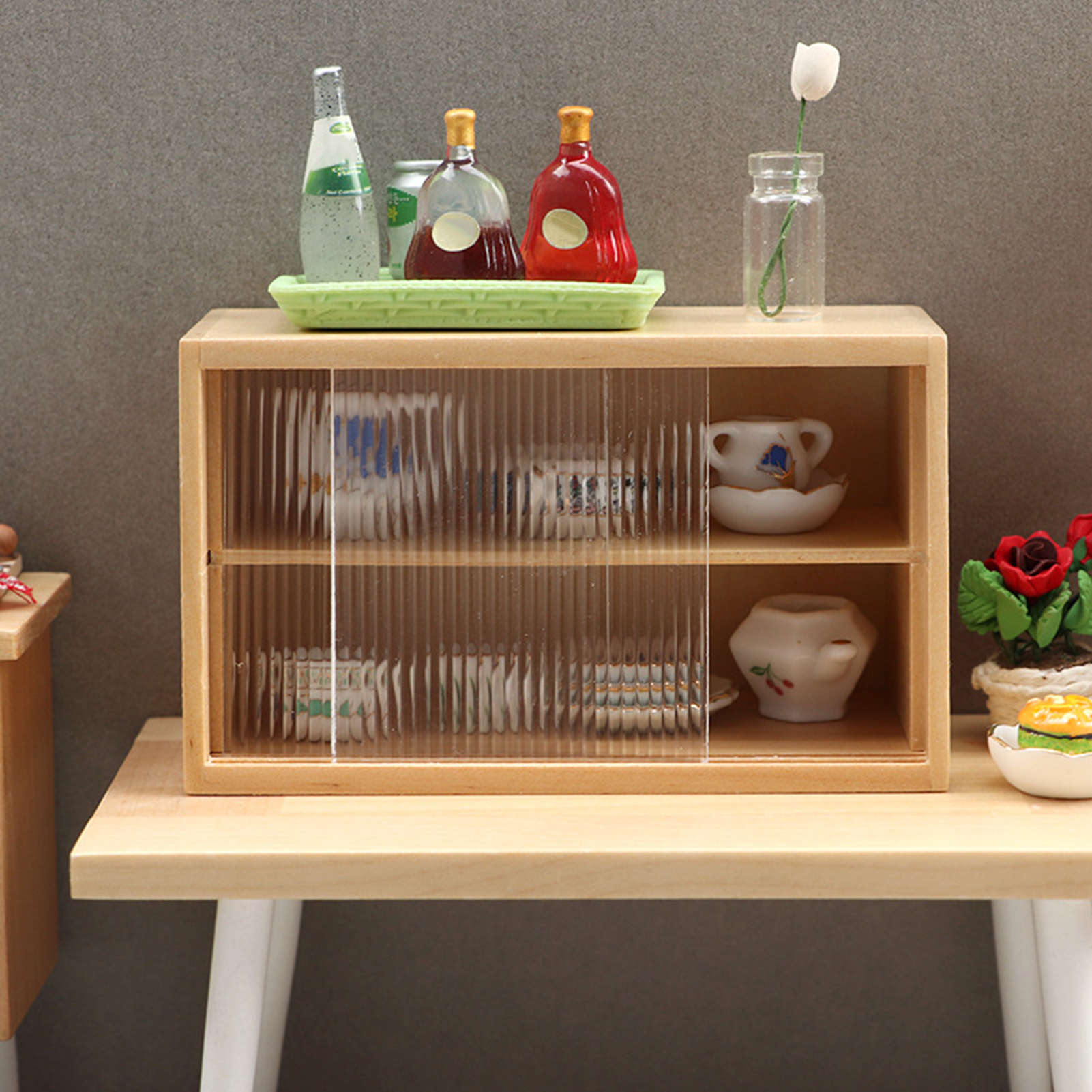 Hesroicy 1:12 Dollhouse Shelf Hand-made Decorative Creative DIY ...
