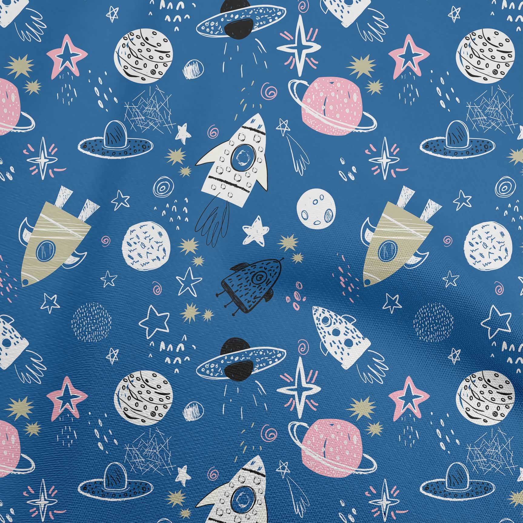 oneOone Viscose Chiffon Blue Fabric Galaxy Sewing Material Print Fabric ...