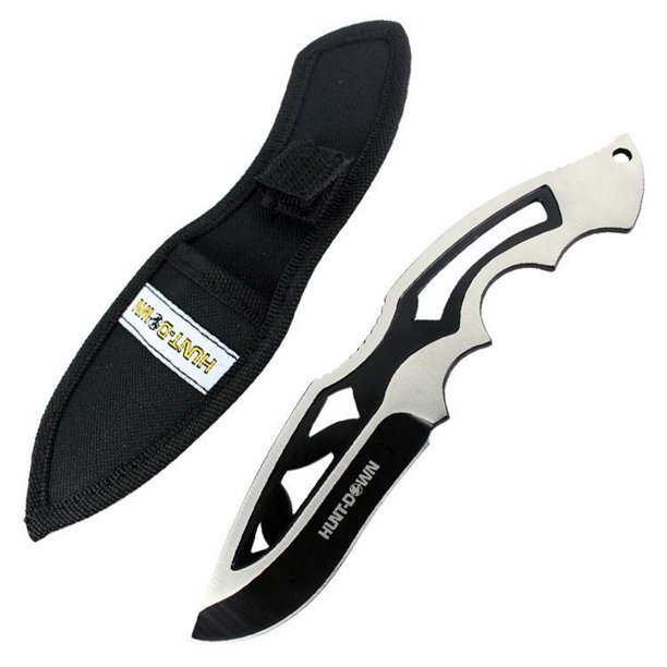 Hunt-Down 8" Skeletonized Tang Tactical Survival Trim Knife - Walmart.com