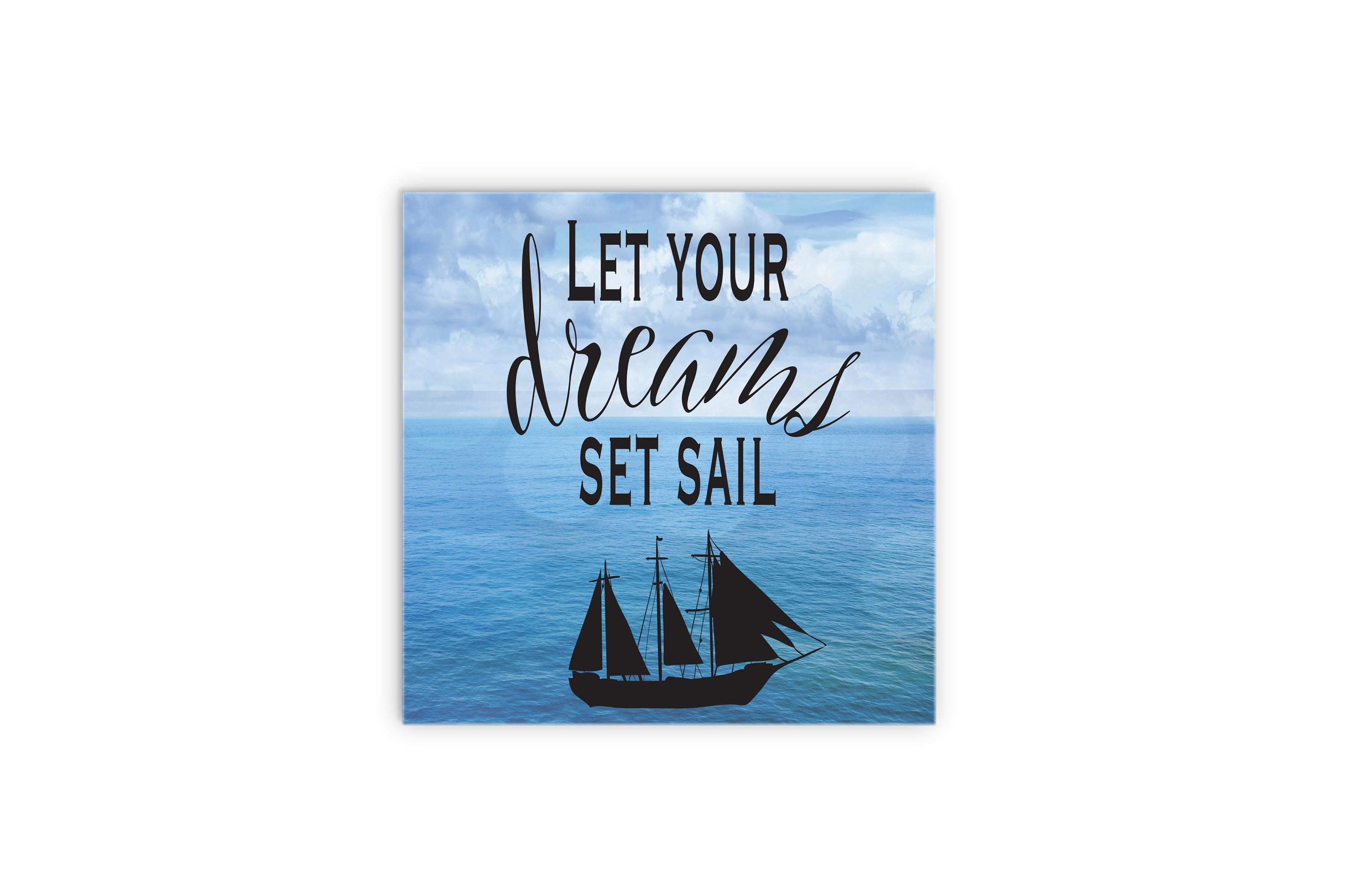 Dreams Set Sail Ocean Blue Ship 12 x 12 Wood Wall Sign Plaque - Walmart.com