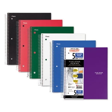 Five Star Wireless Notebook, 1 Subject, College Ruled,Assorted (09294 ...