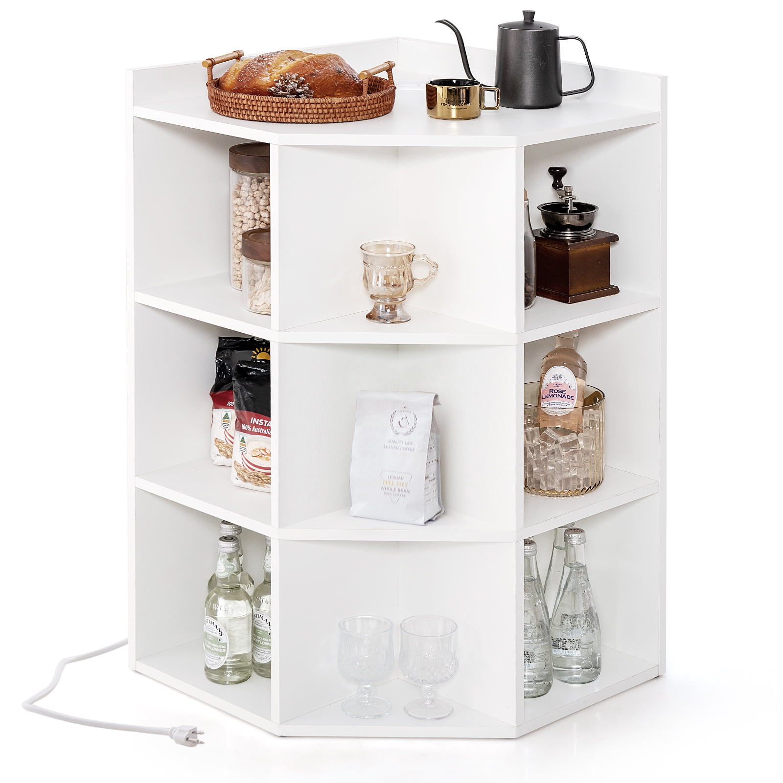Click here for Patiojoy 3-Tier Corner Cabinet With Charging Stati... prices