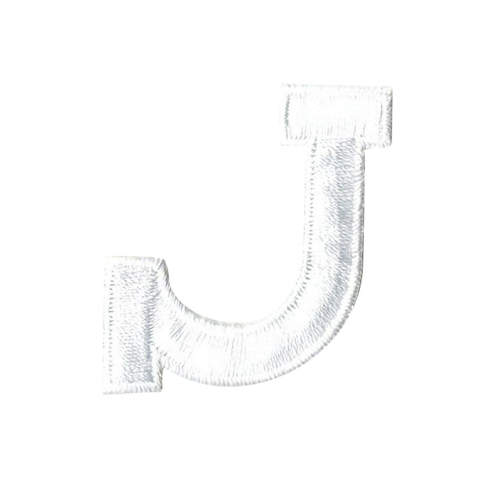Alphabet Letter - J - Color White - 2" Block Style - Iron On ...