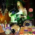 109-Piece Halloween Witchcraft Supplies Kit: Candles, Crystals, Jewelry ...
