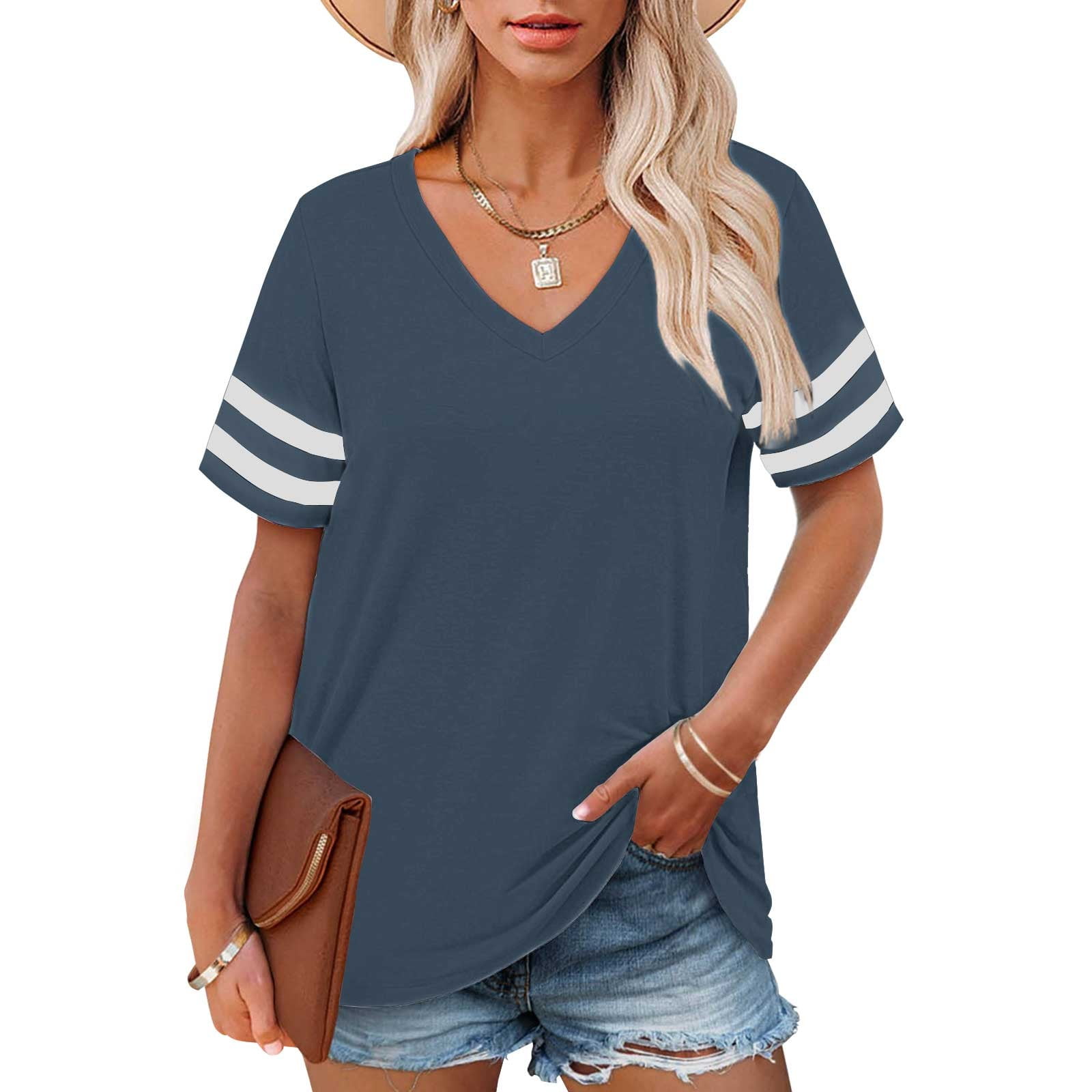 Click here for Ylhfashion Plus Size V Neck T Shirts Women Short S... prices