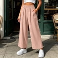 Akmaiox Sweatpants for Women Stretch High Waist Solid Color Wide Leg ...