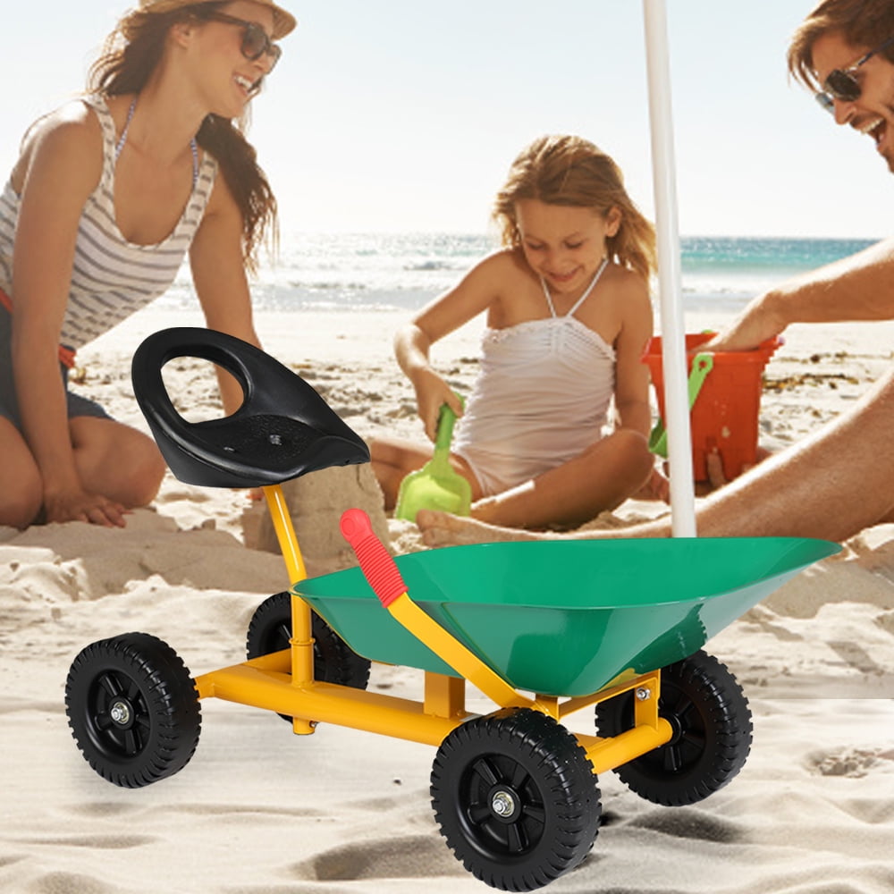 YOFE Kids Ride On Sand Dumper, Heavy Duty Metal Garden Cart with PP 4 ...