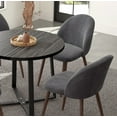 INO Design 35'' Round Grey Dining Set with 4 Velvet Chairs, Space ...