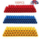 100PCS Insulated Straight Butt Wire Connectors Electrical Cable Crimp ...
