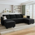 HONBAY Contemporary Velvet Modular Sectional Storage Sofa, Black ...