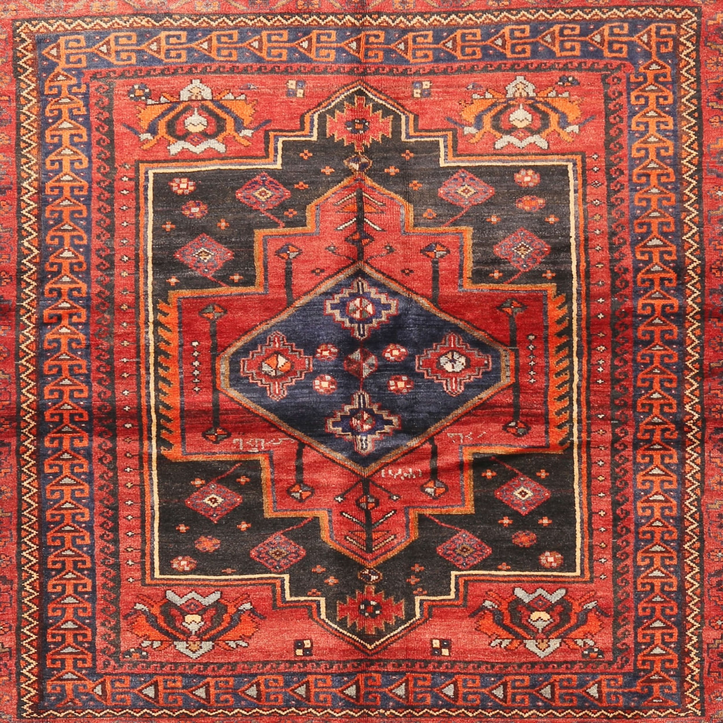 Ahgly Company Indoor Square Traditional Rust Pink Persian Area Rugs, 7 ...