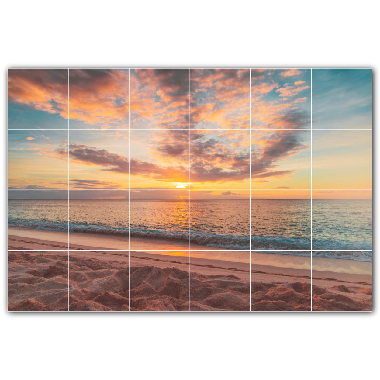 Picture-Tiles.com: Sunset Ceramic Tile Wall Mural WAL500983-64L. 48"W x ...