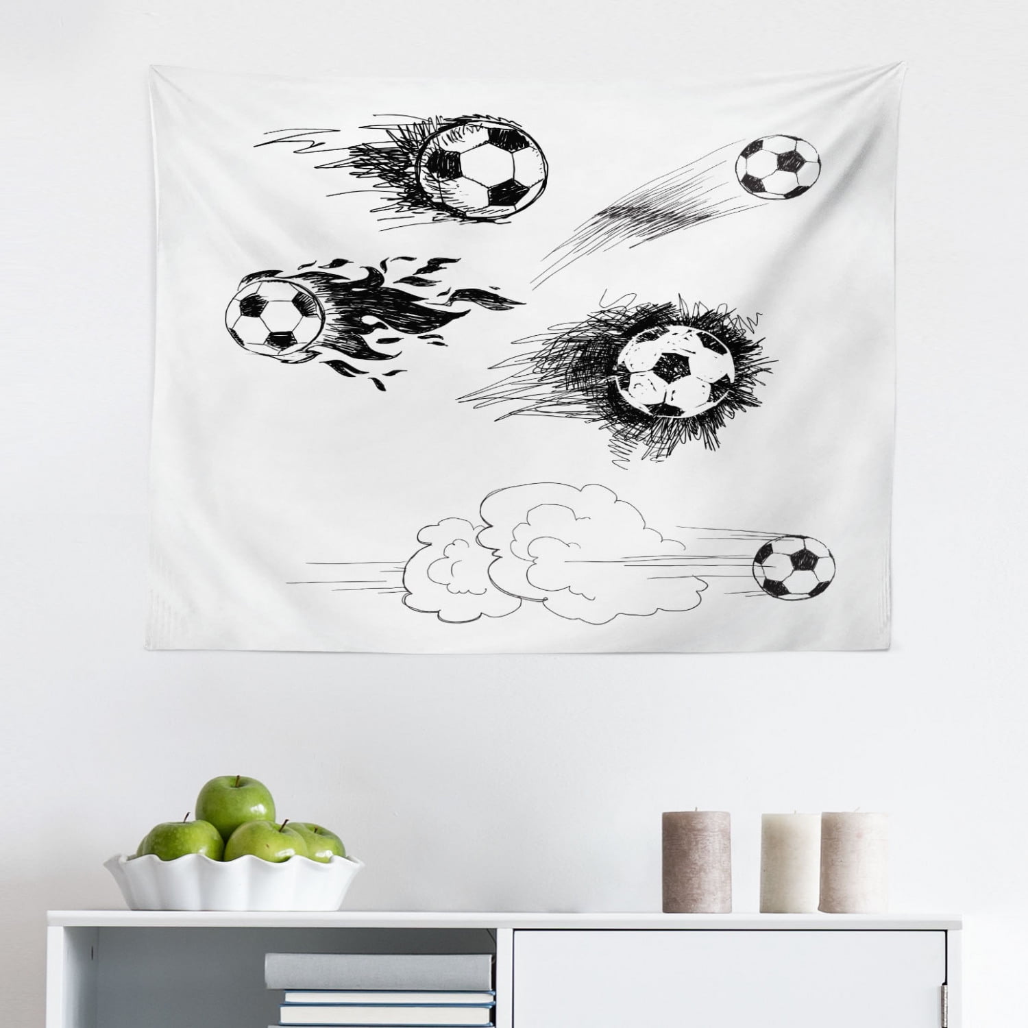 Soccer Tapestry, Pattern of Stadium at Night View Football Arena ...