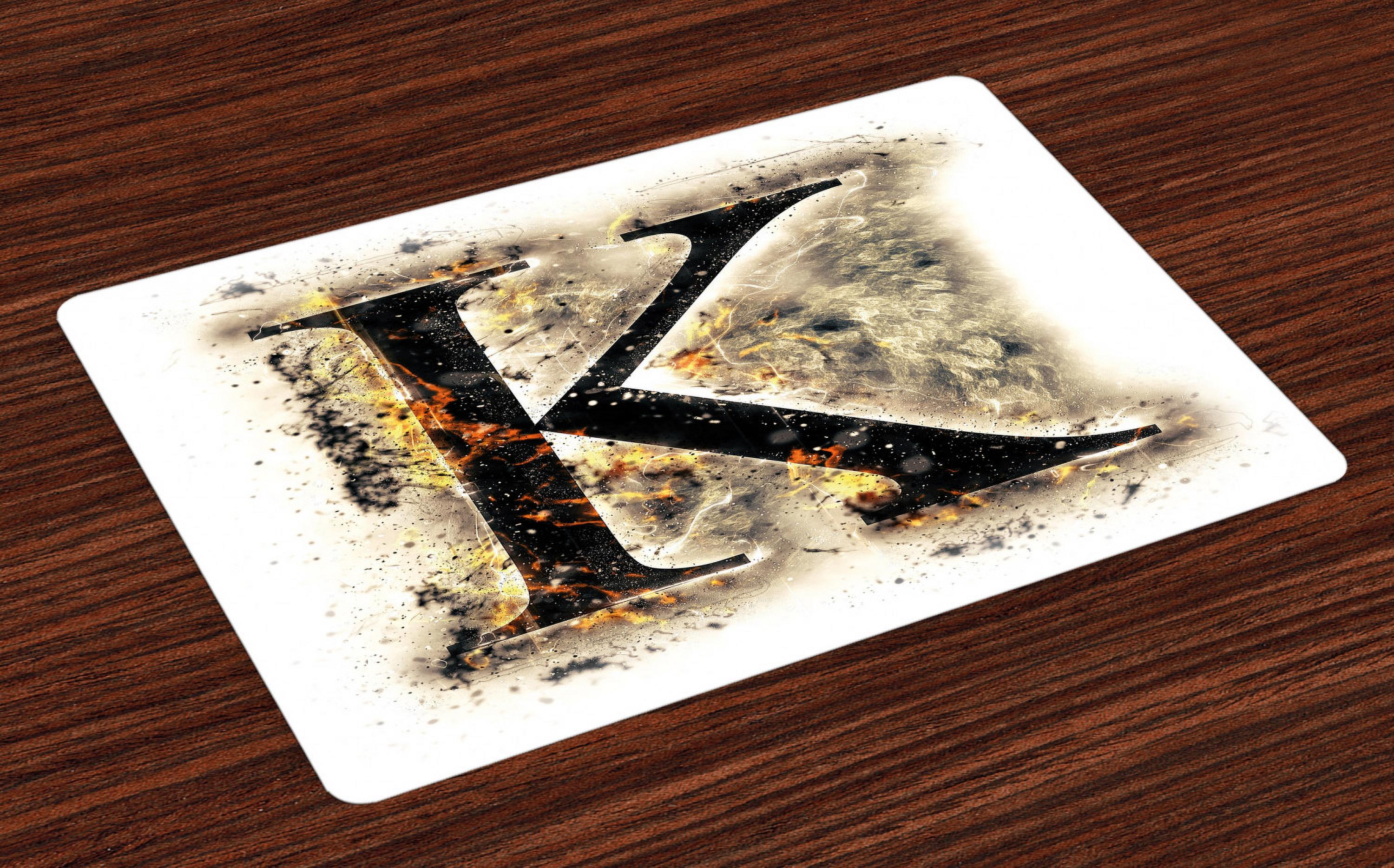 Ambesonne Letter K Place Mats Set of 4, Smoked Letter K ABC, Standard ...