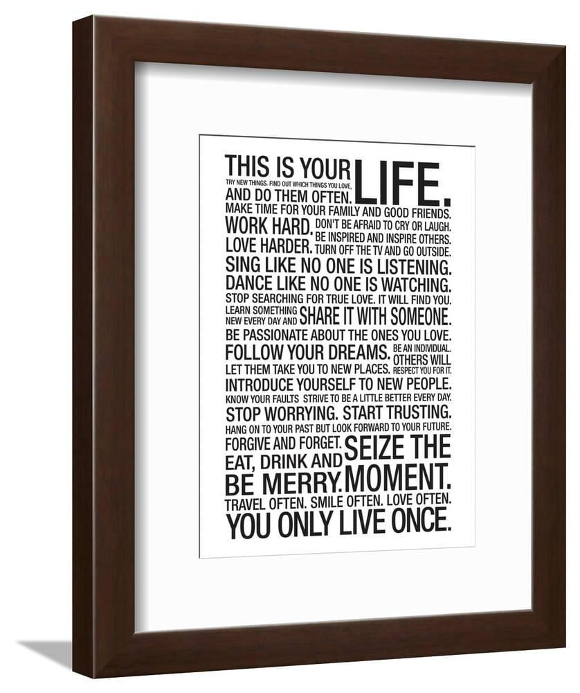 This Is Your Life Motivational Poster, Framed Art Print Wall Art Sold ...
