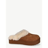 Joyspun Women's Genuine Suede Platform Slipper - Walmart.com