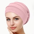 Floleo Unisex Solid Color Turban Head Wrap Soft Polyester Chemo Beanie ...