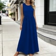 Plus Size Summer Dresses for Women Sleeveless Solid Color Crew Neck ...