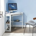 White Triangle Corner Desk, Office/Computer/Writing Desk for Student ...
