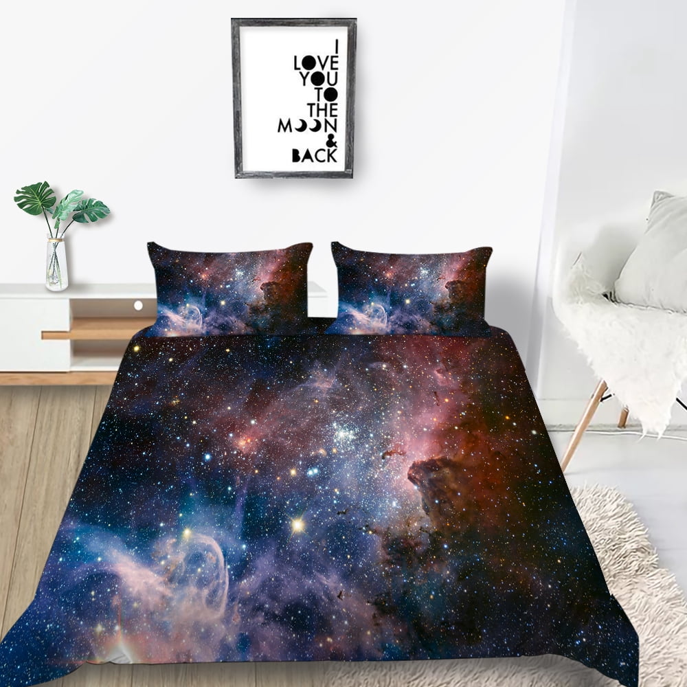 wenjialing 3D Galaxy Printing Duvet Cover Set Soft Bedding Set Quilt ...