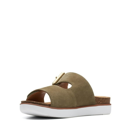 Clarks Women's Elayne Ease Slide Sandal, Olive Suede, 11 | Walmart Canada