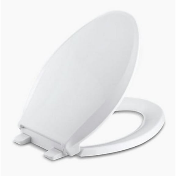 C1050S00 White Deluxe Plastic Toilet Seat, Square Closed Front with ...