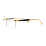 Retro Gangster Rapper Luxury Clear Lens Rimless Rectangle Fashion ...