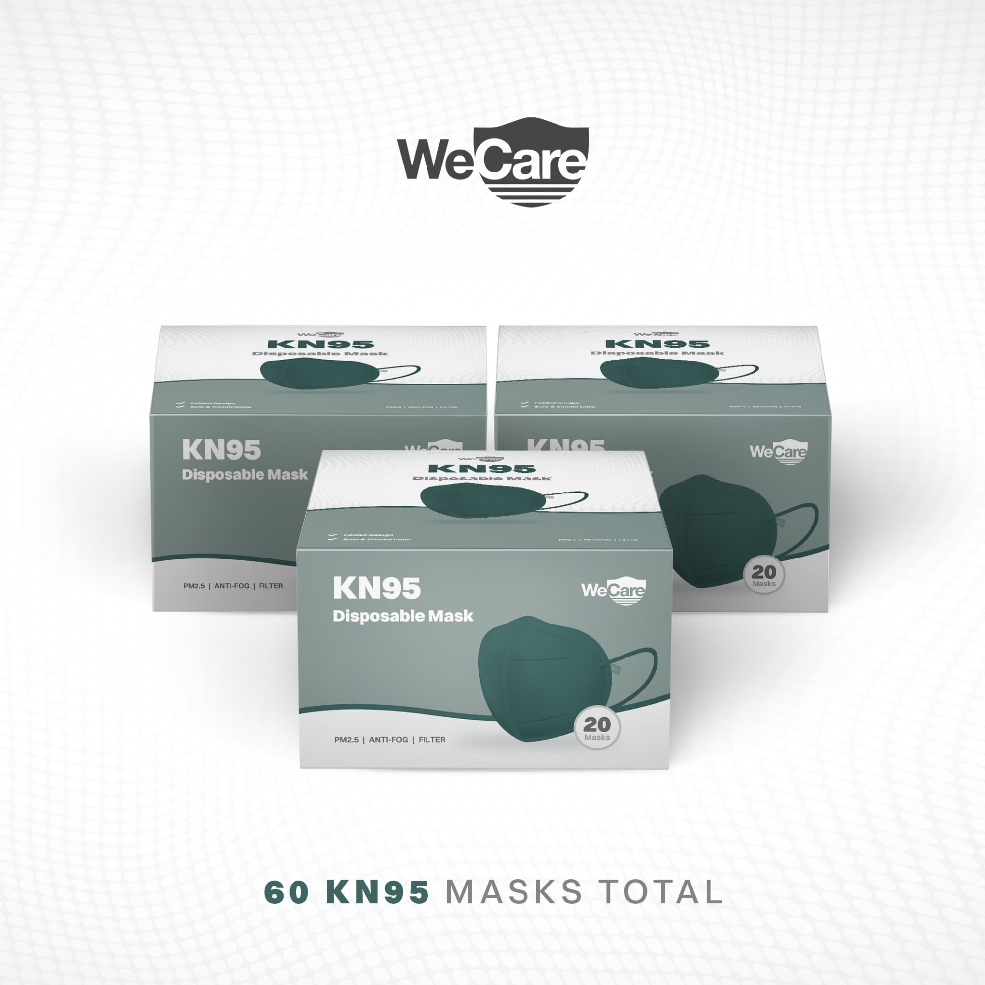 WeCare 5-Ply Disposable Face Mask, 5-Ply Layer (60 Individually Wrapped ...