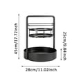 2 Tier Storage Rack Metal Turntable Organizer 360 Swivel Spice Holder ...