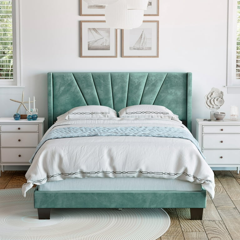 Aqua upholstered headboard store