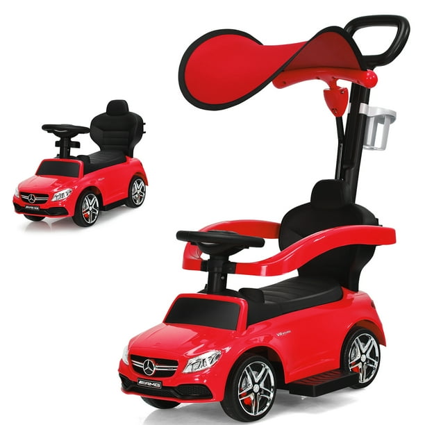 Costway 3 en 1 Rouler sur Voiture Push Mercedes Benz Poussette Tout ...