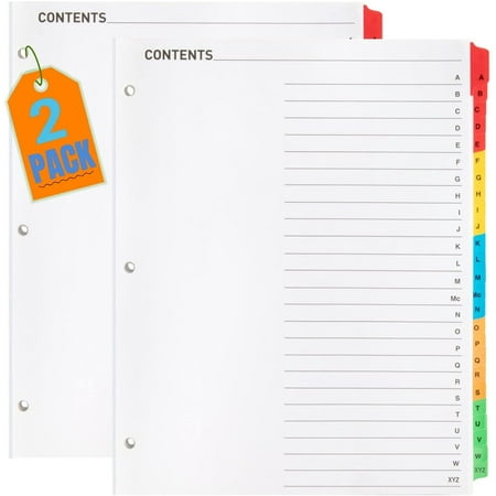 1InTheOffice A-Z Dividers for 3 Ring Binder, Table of Contents Binder ...
