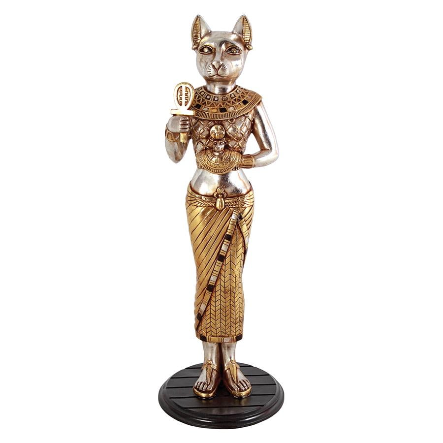 Design Toscano Egyptian Cat Goddess Bastet Statue with Royal Ankh ...