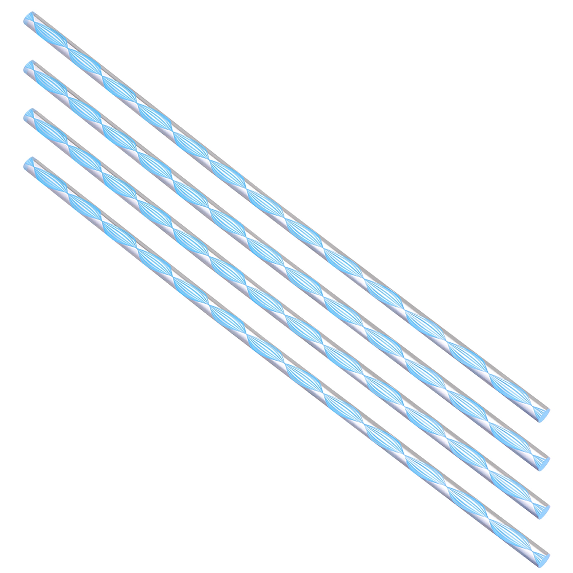 6mmx247mm Spiral Light Blue Line Solid Acrylic Round Rod Bar 4pcs ...