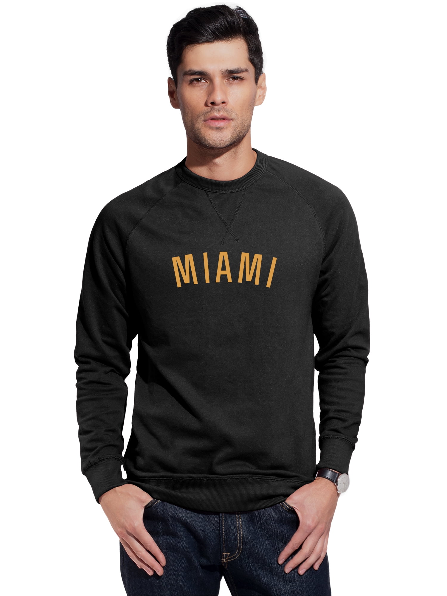 Daxton Miami Sweatshirt Athletic Fit Pullover Crewneck French Terry ...