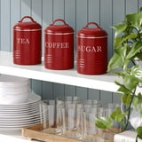 Barnyard Designs Red Canister Sets for Kitchen Counter, Vintage Kitchen ...