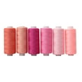 6 PCS All Pink Thread Polyester 6 Dark Colors, 400 Yards Each for Hand ...