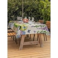 Blue Purple Floral Table Cloth Rectangle Outdoor Tablecloth, Spring ...
