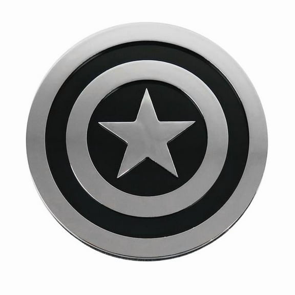 Captain America Shield Car Emblem - Chrome and Black, New Bumper Decal ...