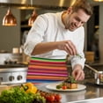Abstract Kitchen Restaurant Half Waist Apron, Colorful Mexican Stripe ...