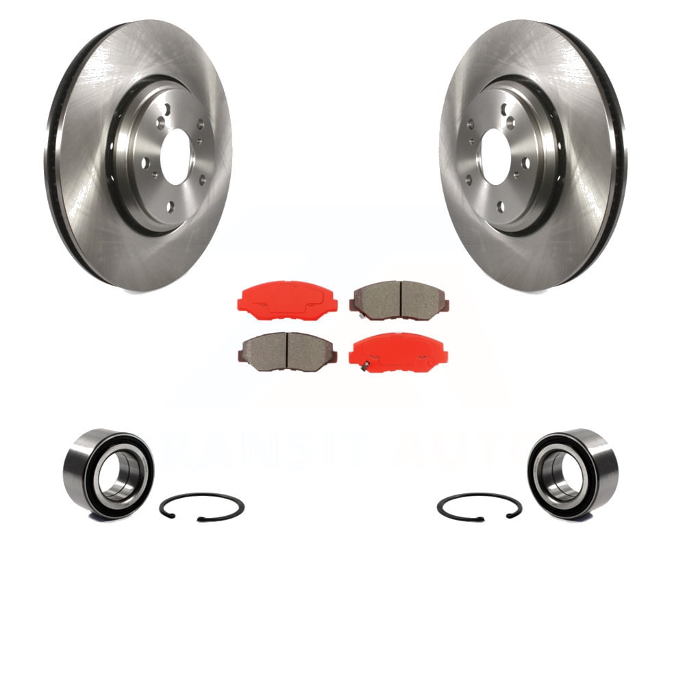 Front Wheel Bearing With Disc Brake Rotors And Semi-Metallic Pads Kit ...