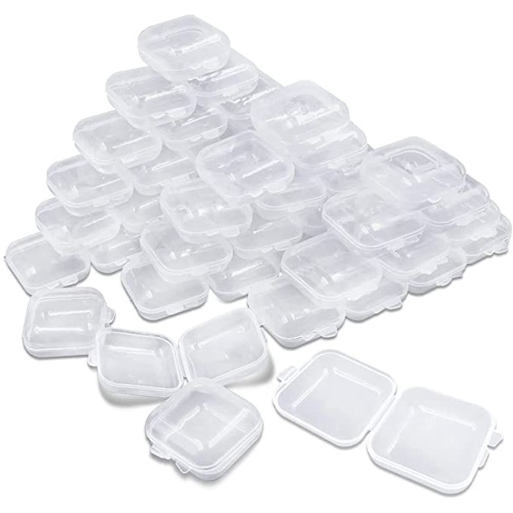 50Packs Small Clear Plastic Storage Containers,Mixed Empty Mini ...